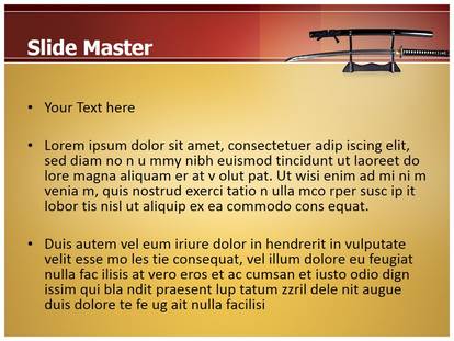 Professional Japanese Samurai Sword Editable PowerPoint Template
