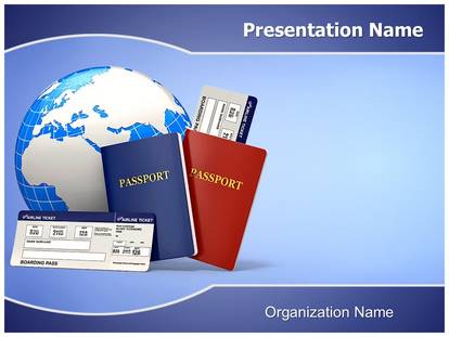 Professional Tickets Passport Editable PowerPoint Template
