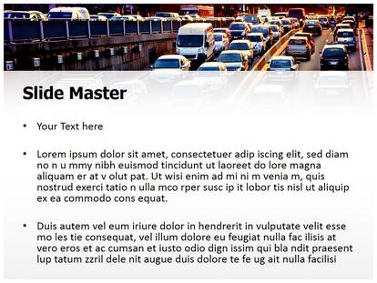 Professional Evening Car Traffic Editable PowerPoint Template