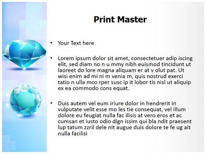 Professional Blue Sapphire Diamond Editable PowerPoint Template
